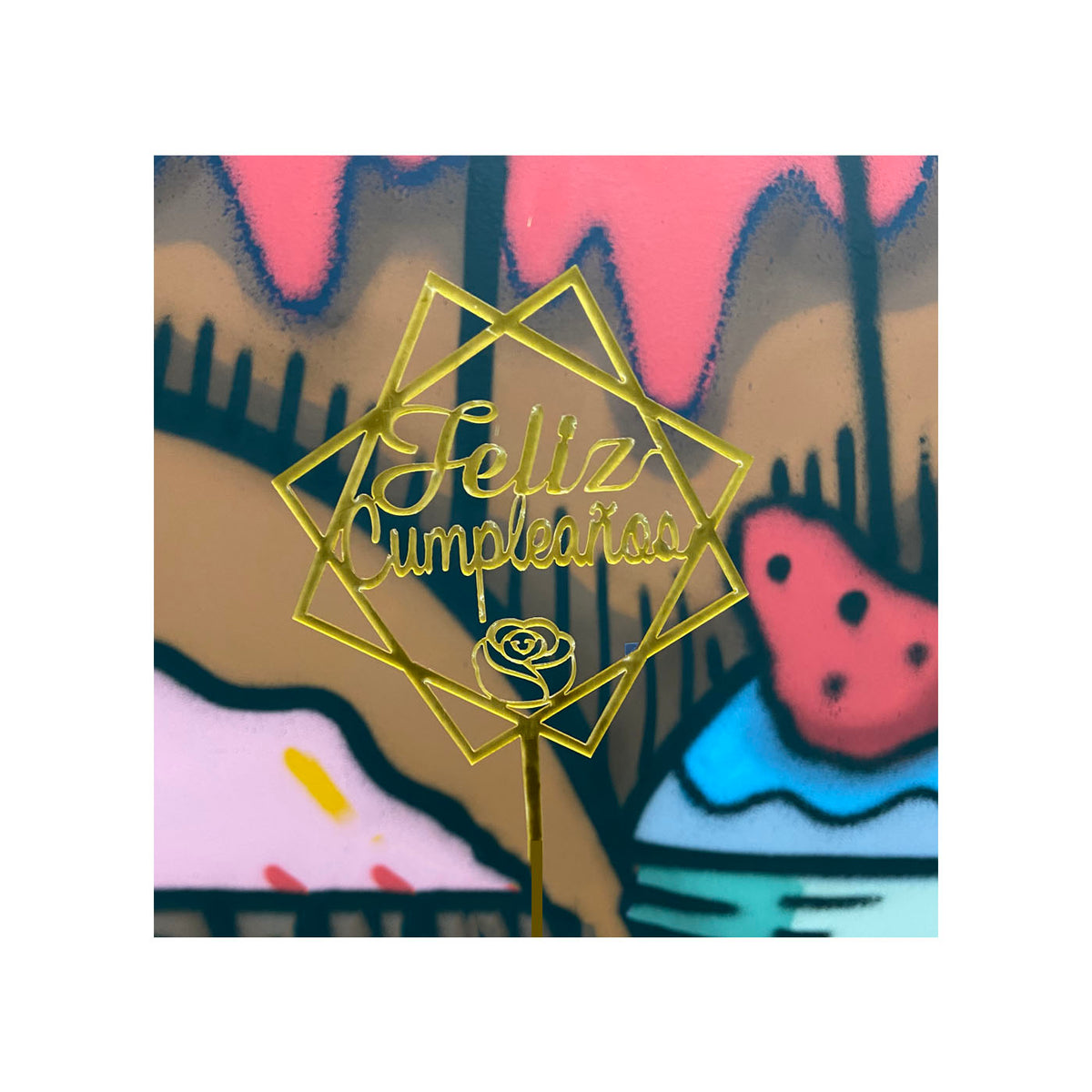 TOPPER CUADRADO FELIZ CUMPLEAÑOS – Punto Nieve