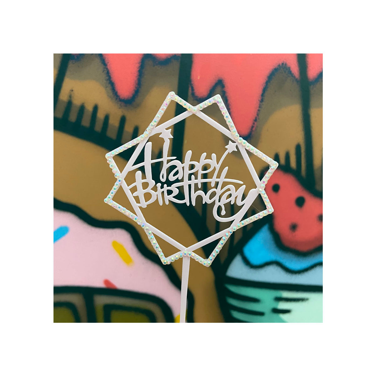 TOPPER CUADRADO HAPPY BIRTHDAY – Punto Nieve